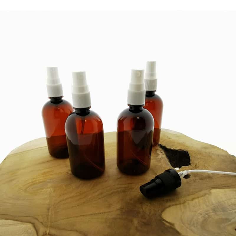 Sprayflesje pet amber 100ml - kunststof fles bruin spray pomp ...